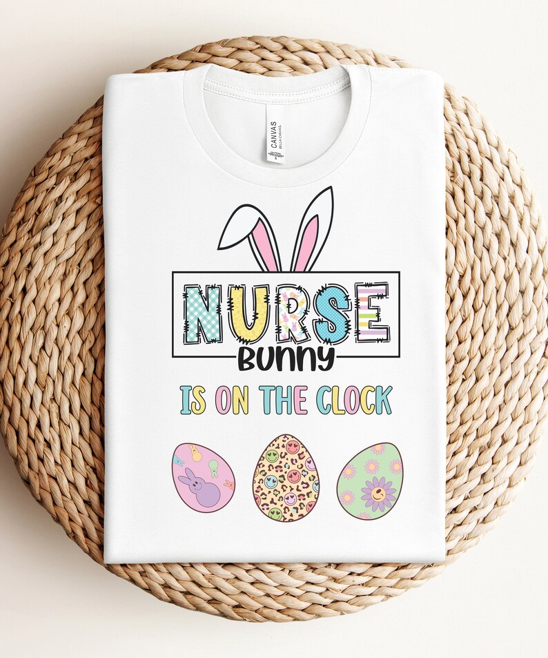 Nurse Bunny Easter Shirt, Cute Rabbit Nursing Tee, Springtime Hospital ...