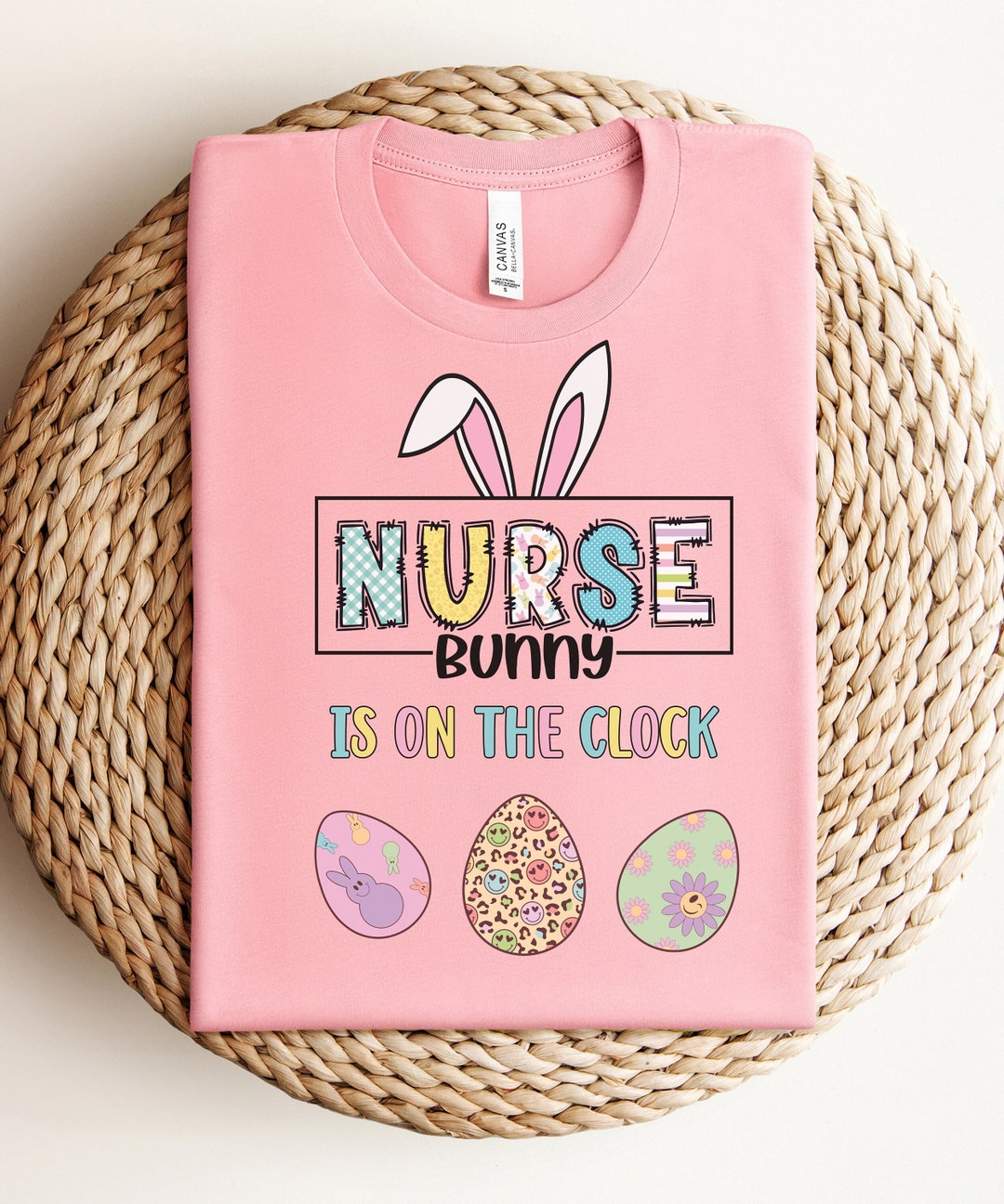 Nurse Bunny Easter Shirt, Cute Rabbit Nursing Tee, Springtime Hospital ...