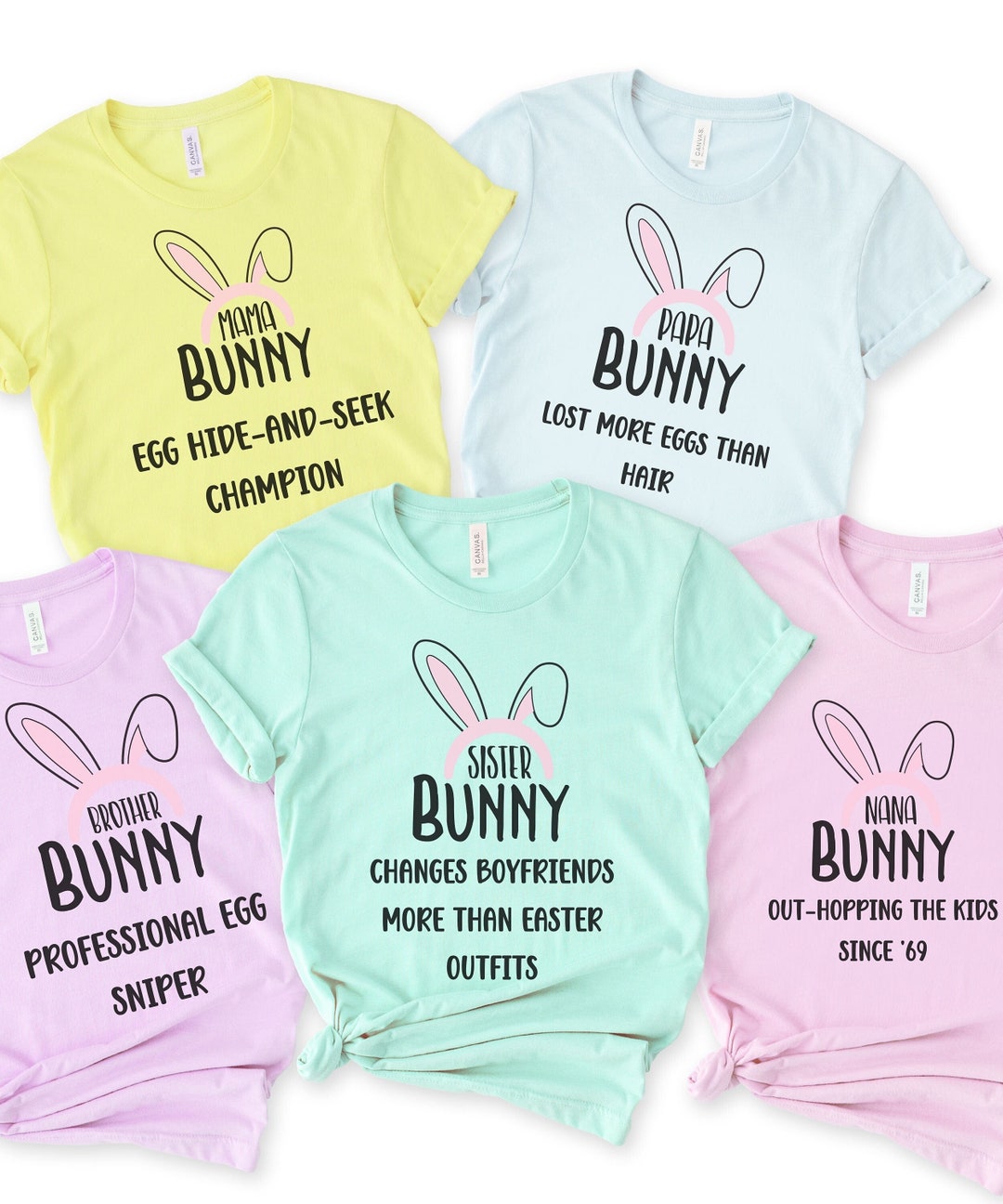 Easter Group T-shirts Set, Matching Bunny Squad Tees, Egg Hunt Champion ...