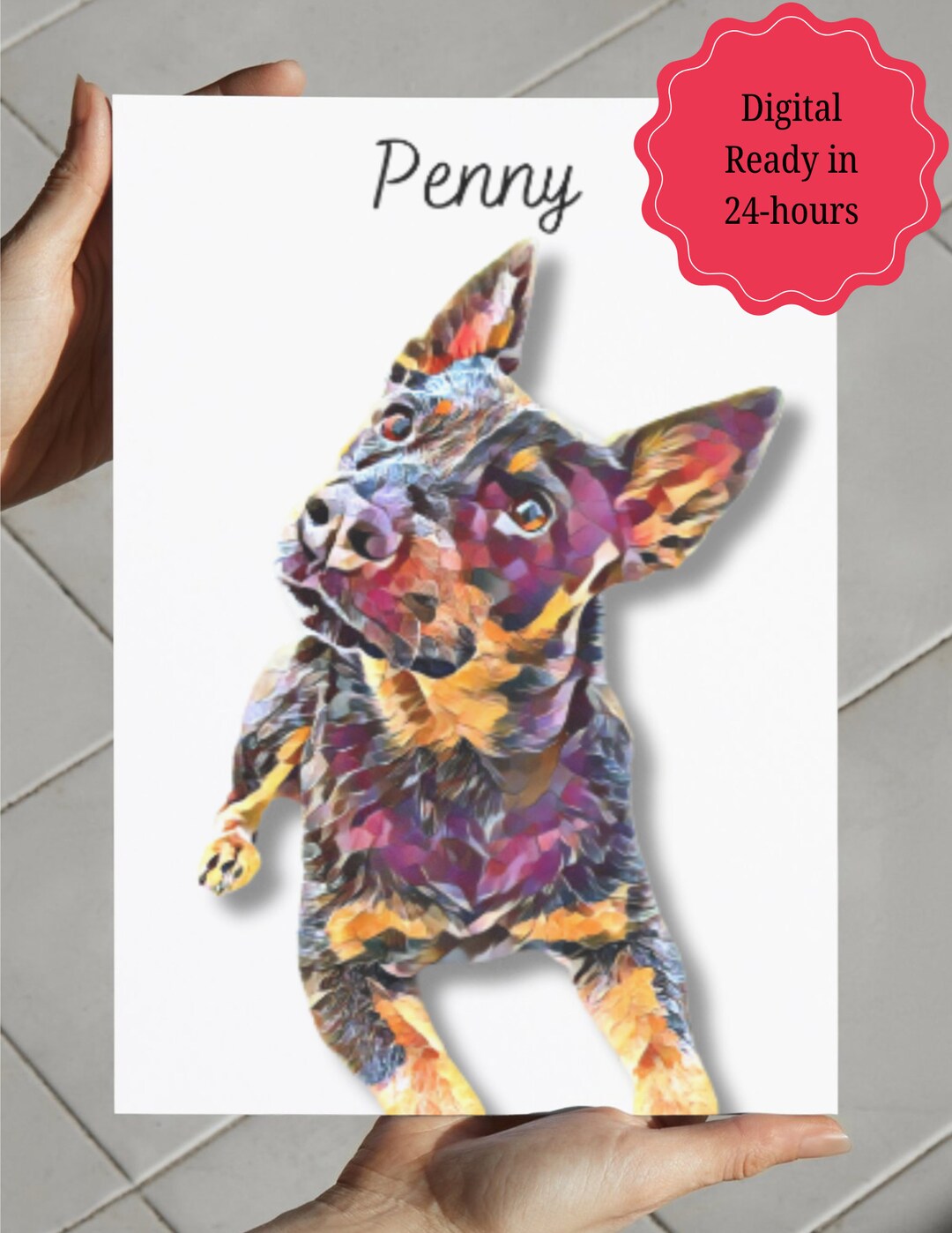 Custom Pet Portrait From Photo, Personalized Pet Illustration, Oil ...