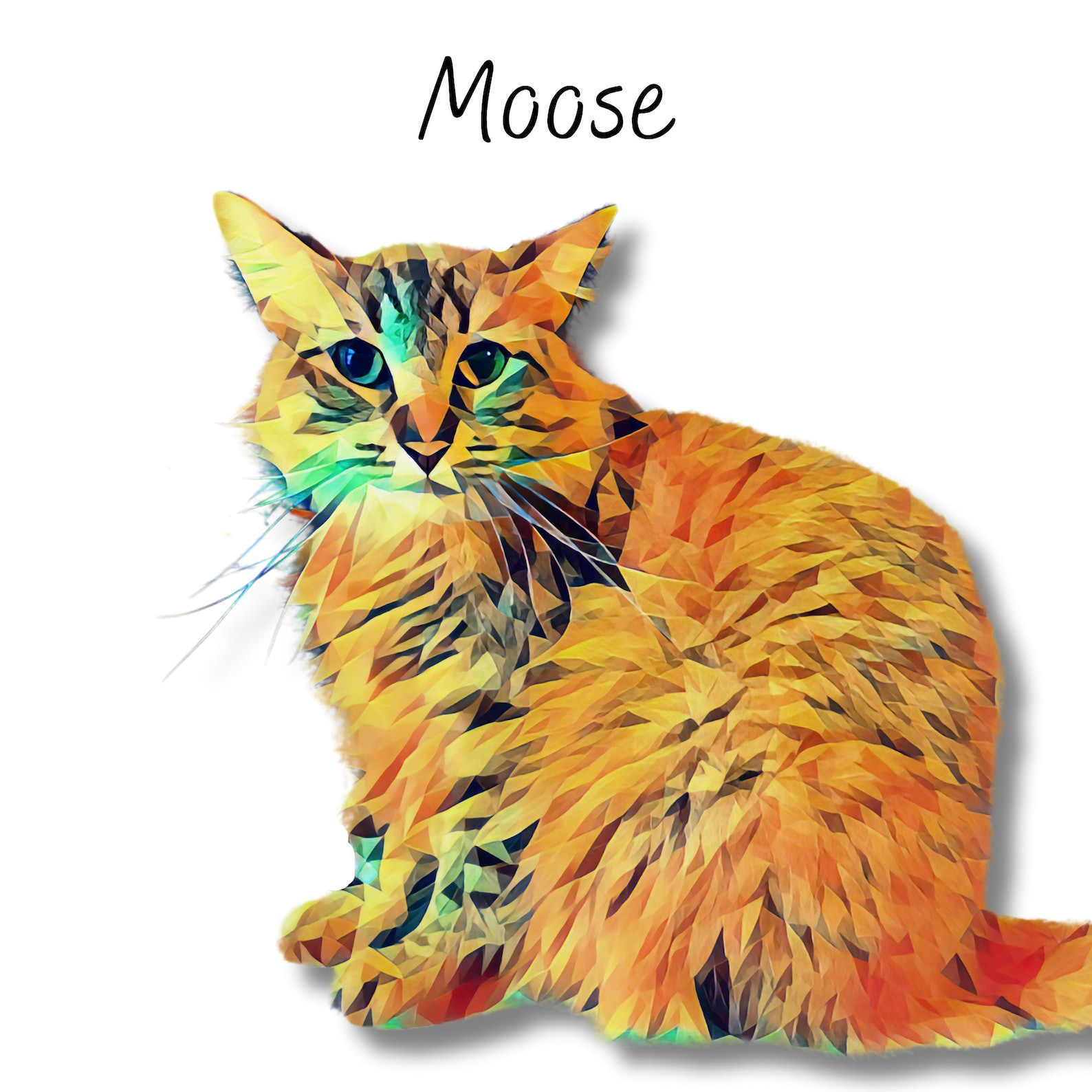 Custom Pet Portrait From Photo, Personalized Pet Illustration, Poly Art ...