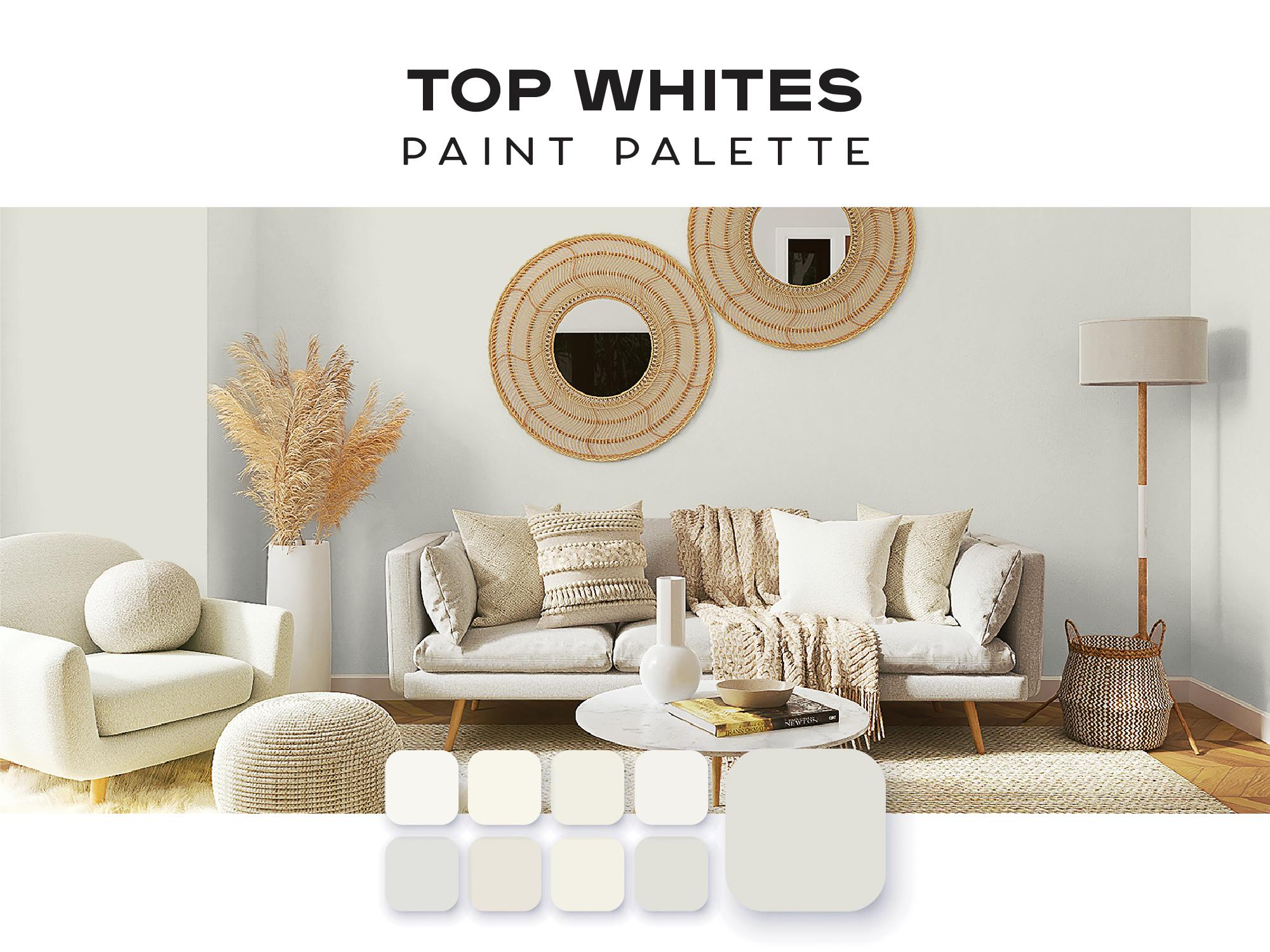 Top Whites Paint Palette, Interior Paint Colors, Interior Color Palette ...