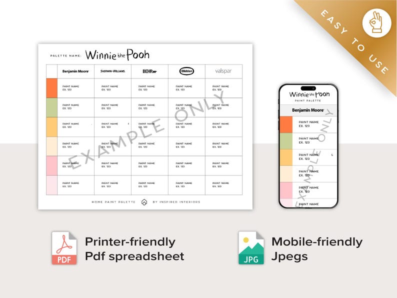 Winnie the Pooh Paint Palette, Interior Paint Colors, Interior Color ...