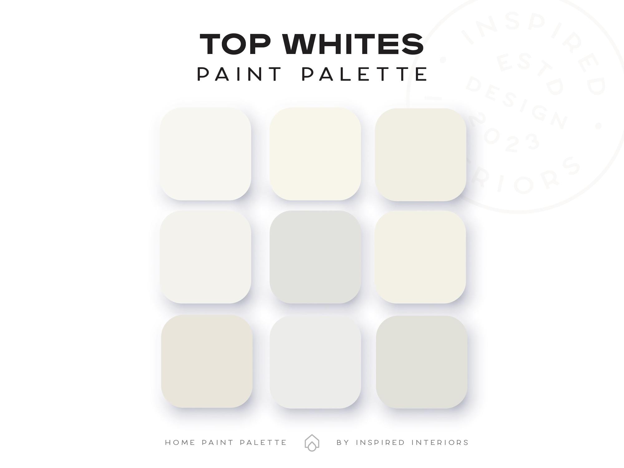 Top Whites Paint Palette, Interior Paint Colors, Interior Color Palette ...