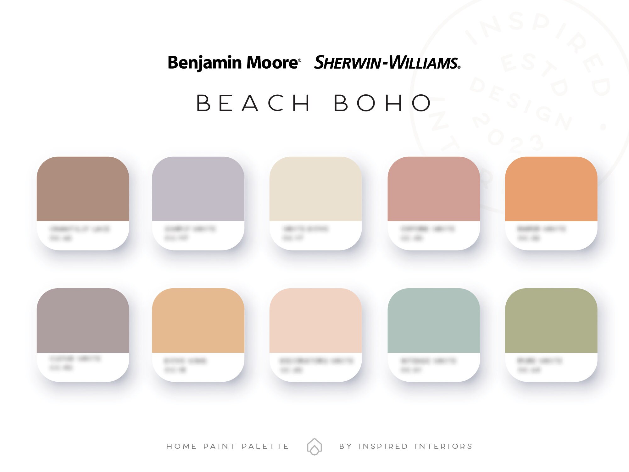 Beach Boho Palette Interior Paint Colors Interior Color - Etsy