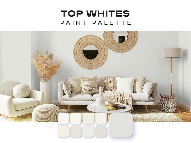 Top Whites Paint Palette, Interior Paint Colors, Interior Color Palette ...