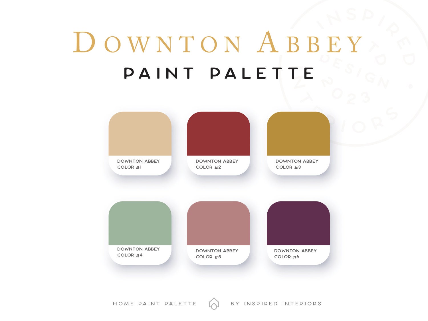 Downton Abbey Paint Palette Guide Interior Color - Etsy