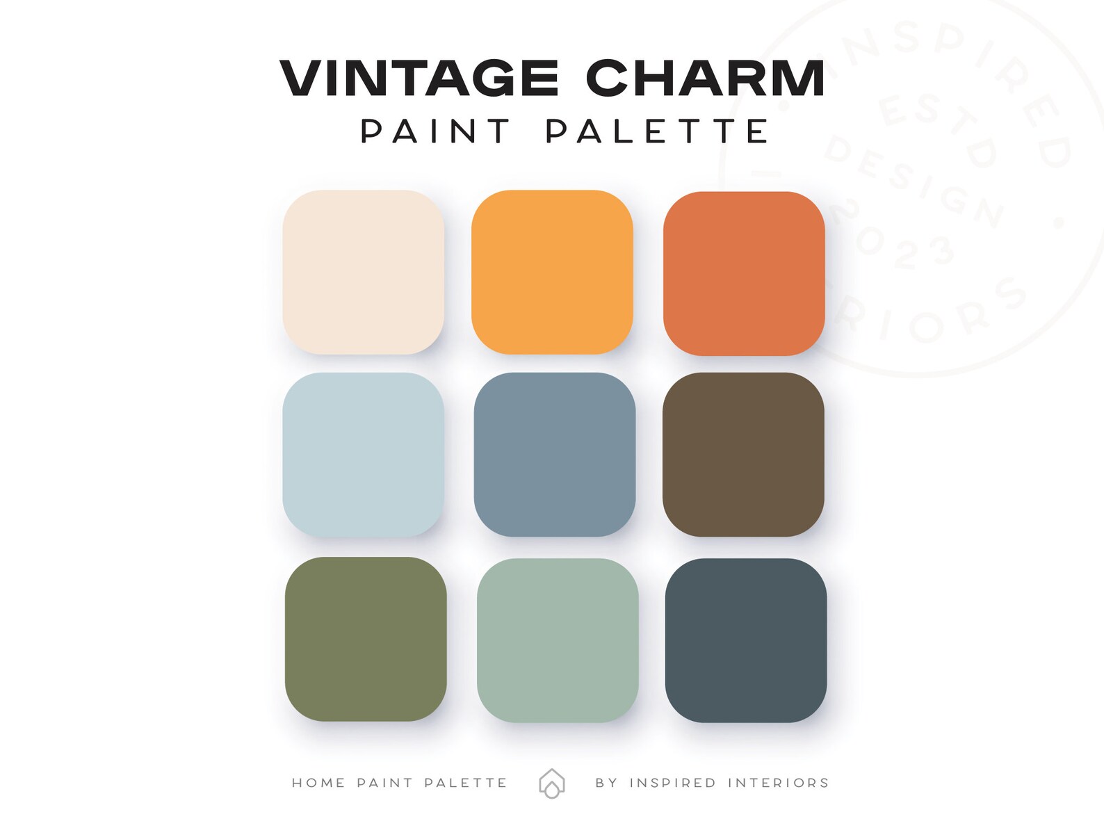 Vintage Charm Palette, Interior Paint Colors, Interior Color Palette ...