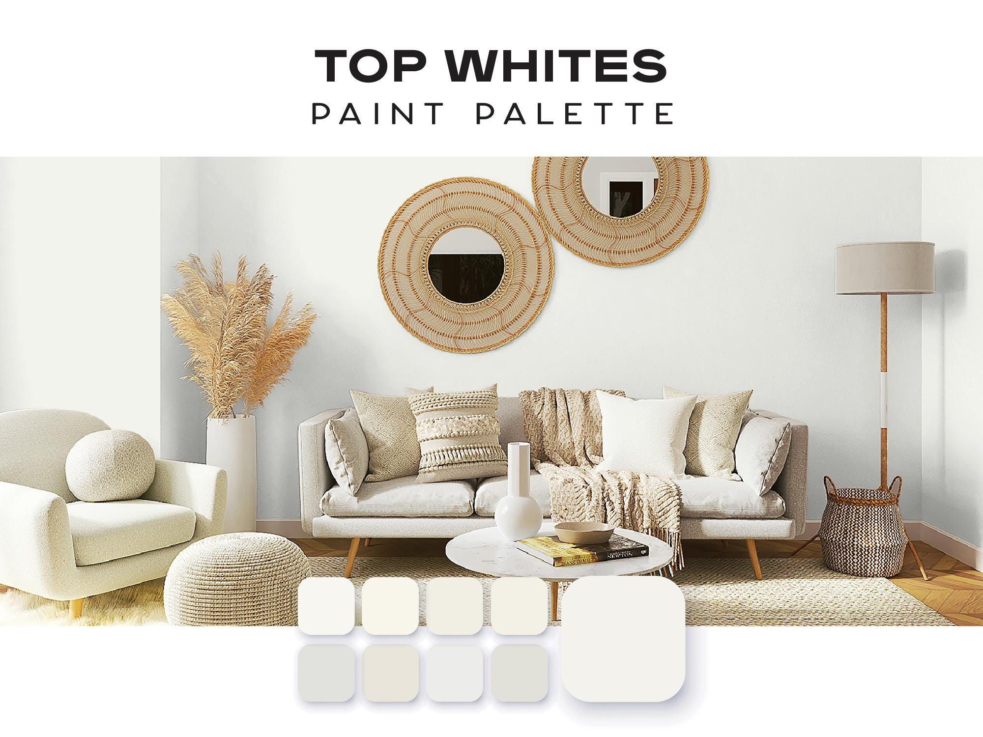 Top Whites Paint Palette, Interior Paint Colors, Interior Color Palette ...