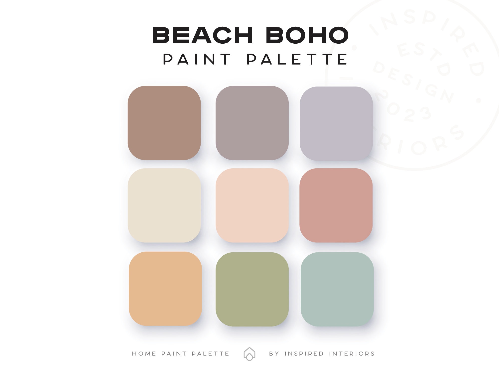 Beach Boho Palette, Interior Paint Colors, Interior Color Palette, Home ...