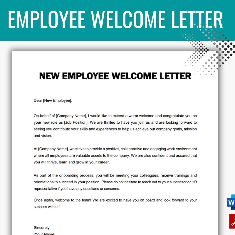Employee Welcome Letter - Etsy