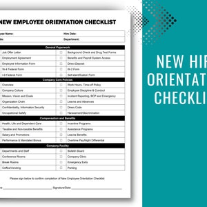 New Hire Checklist, New Hire Orientation, Employee Onboarding, Employee ...