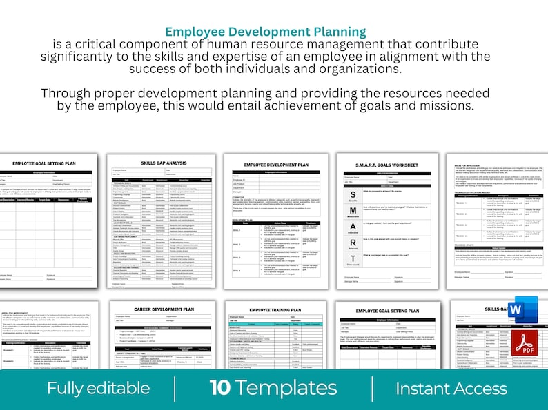 Employee Development Plan Bundle, SMART Goals, Goals, Individual ...