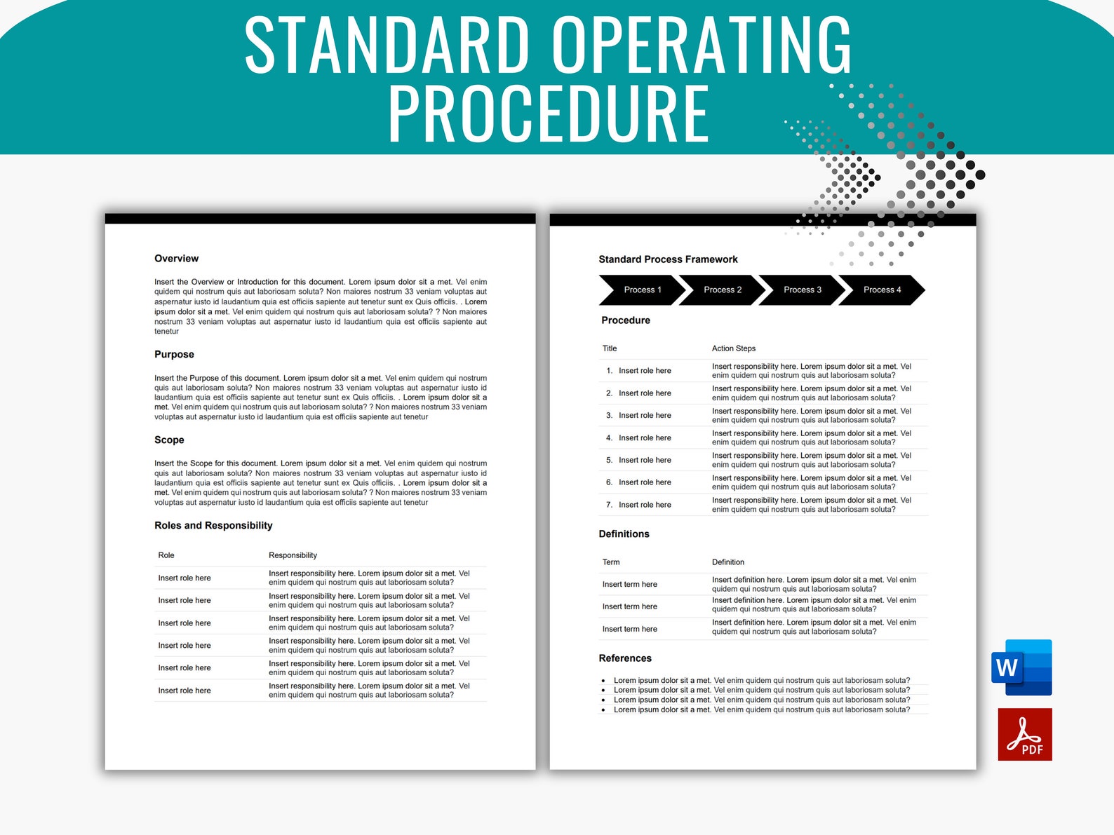 Standard Operating Procedure Template, SOP Template, Business SOP Document, Process Document ...