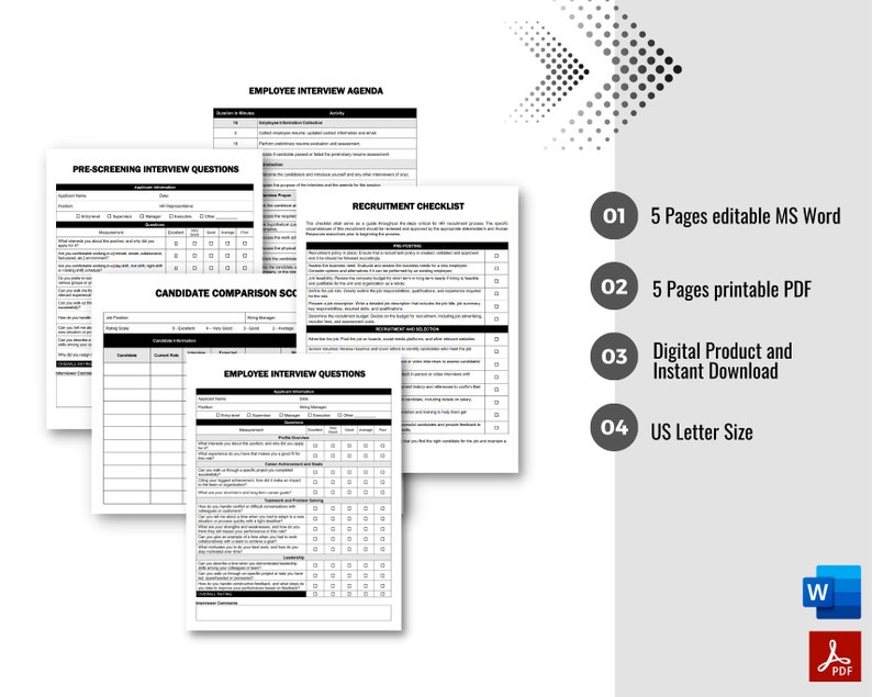 Employee Interview Bundle, Employee Interview Questions, Interview ...