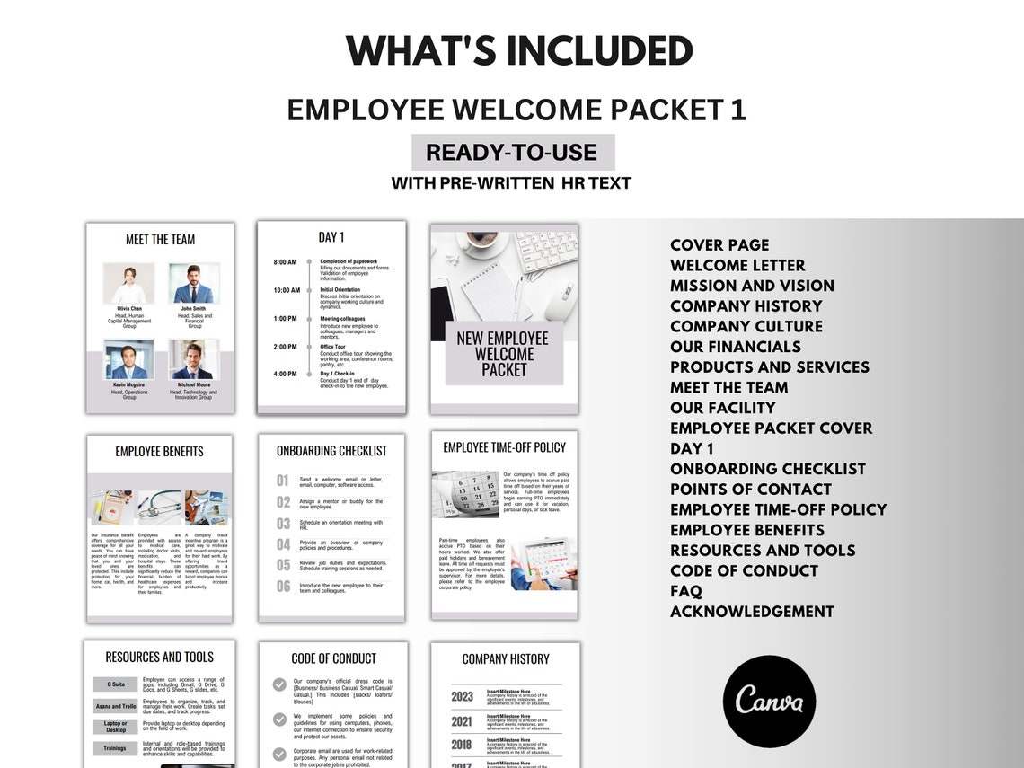 HR Forms, HR Templates, Recruitment, New Hire Packet, New Hire ...