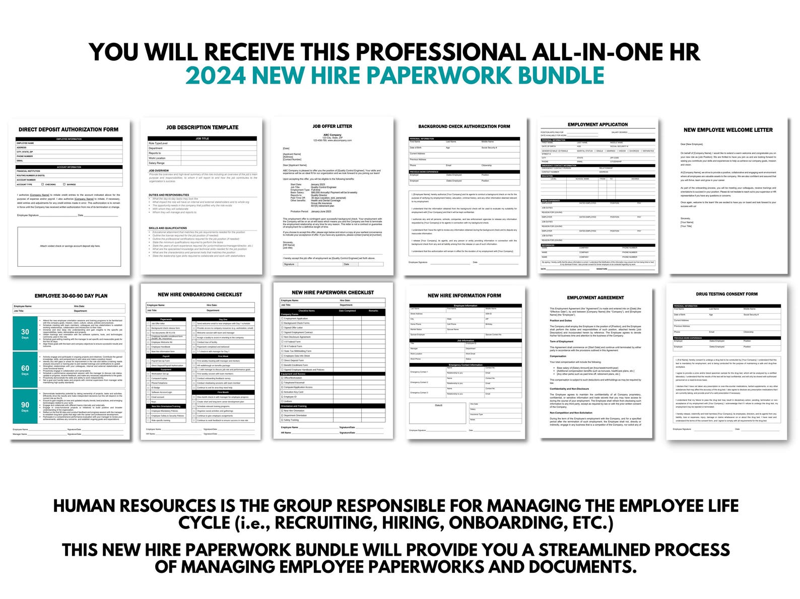 New Hire Toolkit, Employee Onboarding, Job Offer, New Hire Checklist ...