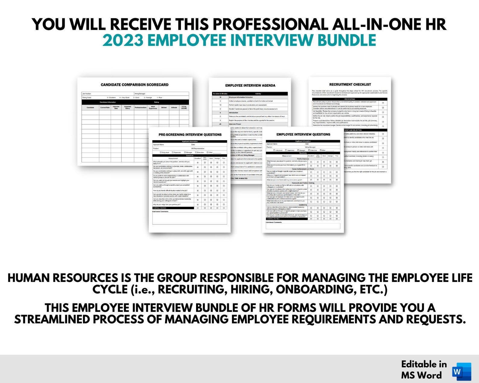 Employee Interview Bundle, Employee Interview Questions, Interview ...