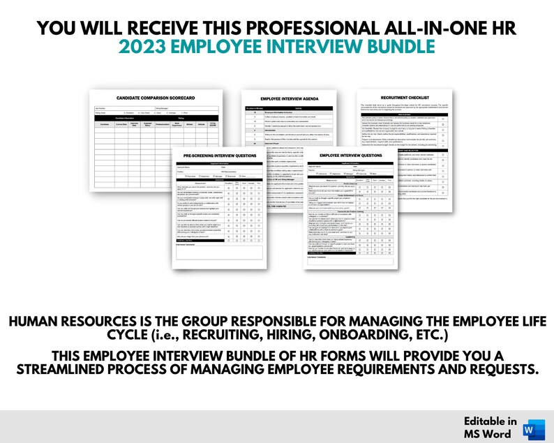 Employee Interview Bundle, Employee Interview Questions, Interview ...