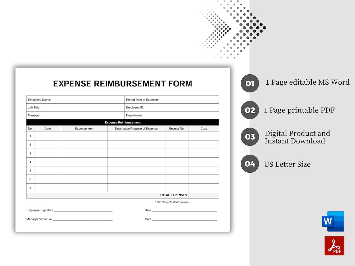 Expense Reimbursement, Employee Expense Report, Expense Report ...