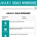 SMART Goals Worksheet, Goal Setting, Goal Tracker, Employee Development ...