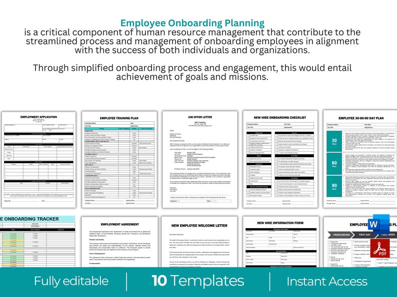 Employee Onboarding Bundle, Job Offer, New Hire Checklist, New Hire ...