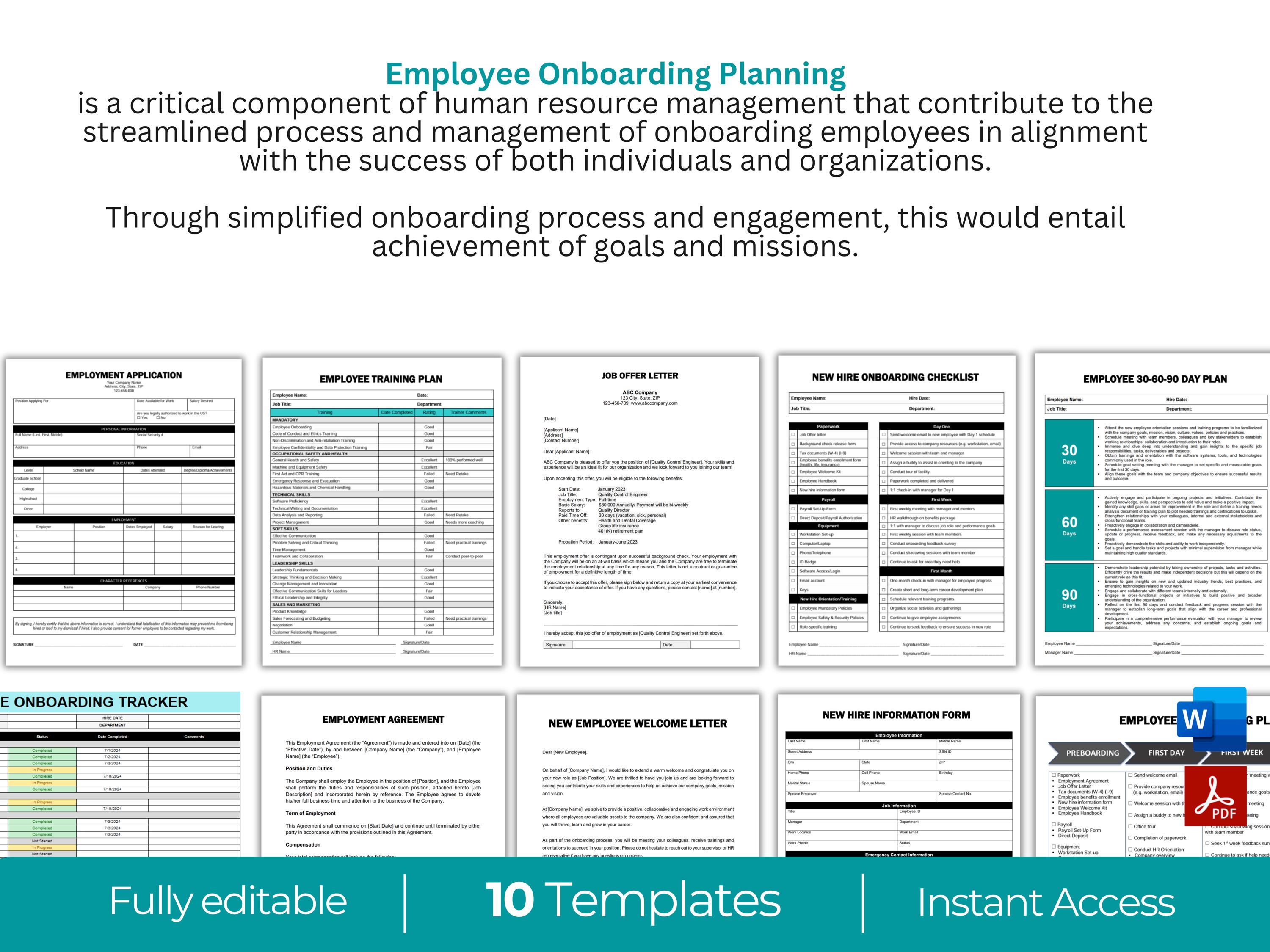 Employee Onboarding Bundle, Job Offer, New Hire Checklist, New Hire ...