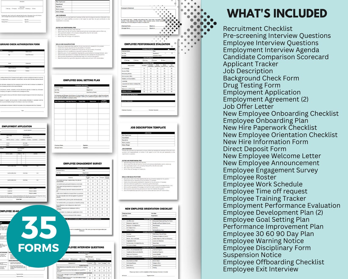 Employee Pre-employment Toolkit, Recruitment Bundle, Interview ...