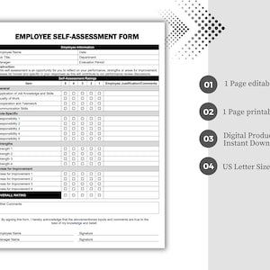 Employee Self-assessment, Performance Review Template, Employee ...