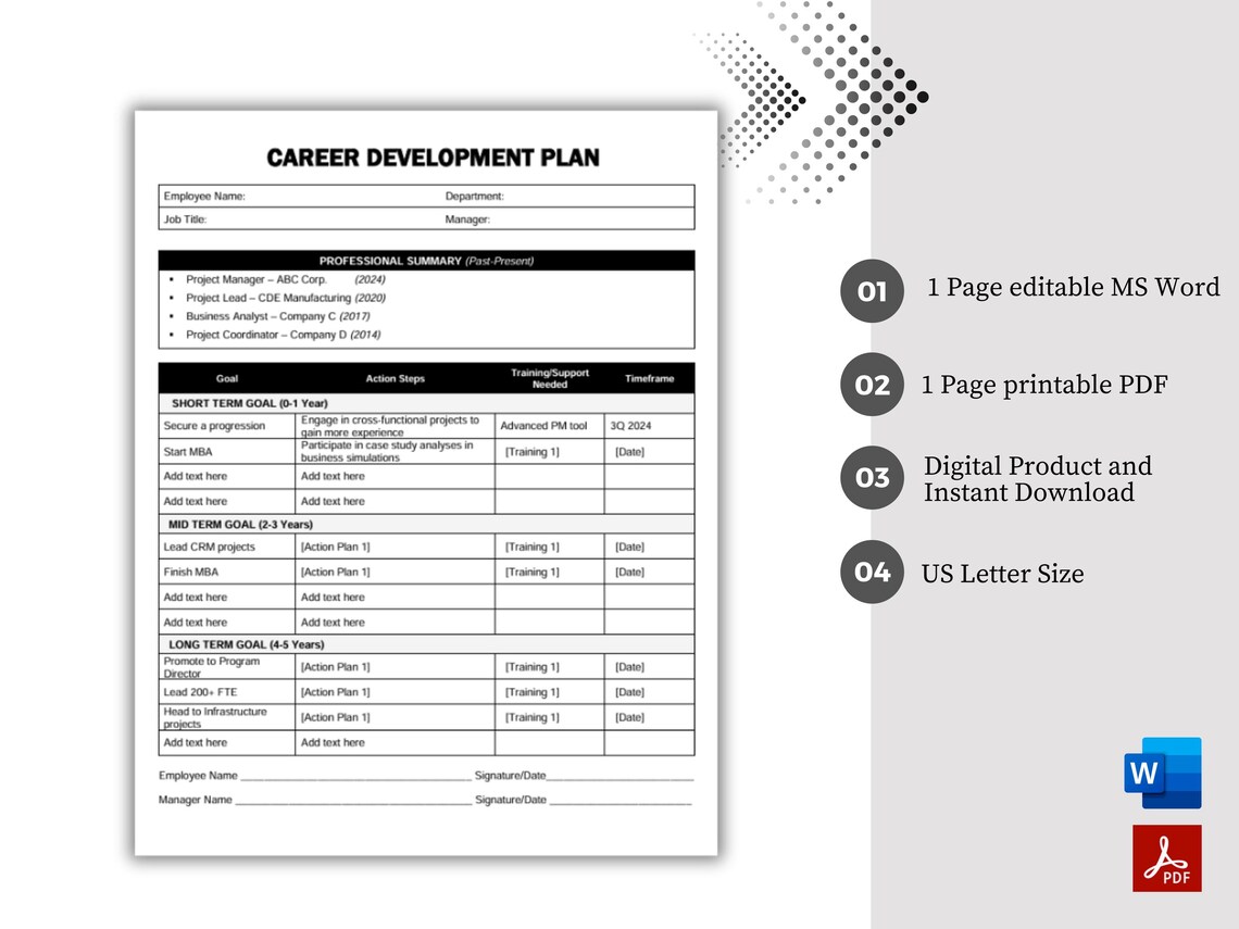 Career Development Plan, Employee Development Plan, Individual ...
