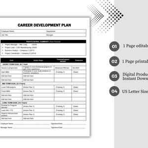Career Development Plan, Employee Development Plan, Individual ...