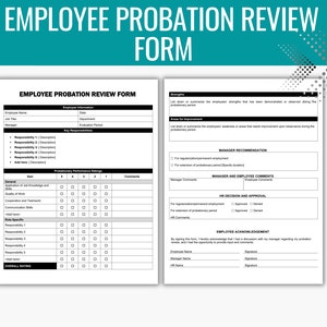 Employee Probation Review Template, Employee Probationary, Employee ...