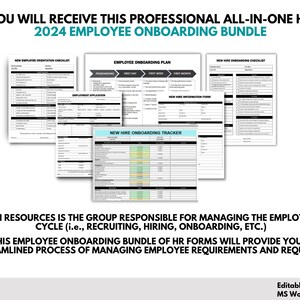 Employee Onboarding Bundle, Job Offer, New Hire Checklist, New Hire ...