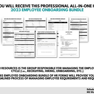 Employee Onboarding Bundle Job Offer New Hire Checklist New - Etsy