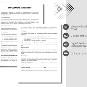 Employment Agreement Template, New Hire Template, Employee Contract ...