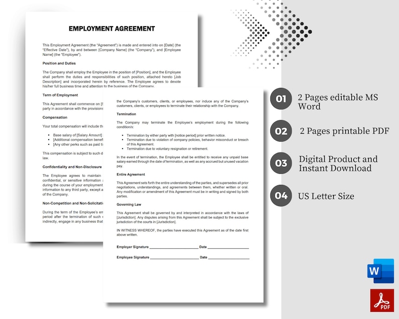 Employment Agreement Template, New Hire Template, Employee Contract ...