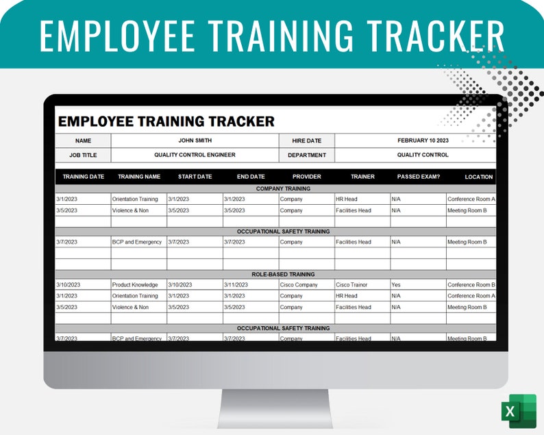 Employee Training Tracker New Hire Training Plan Employee - Etsy