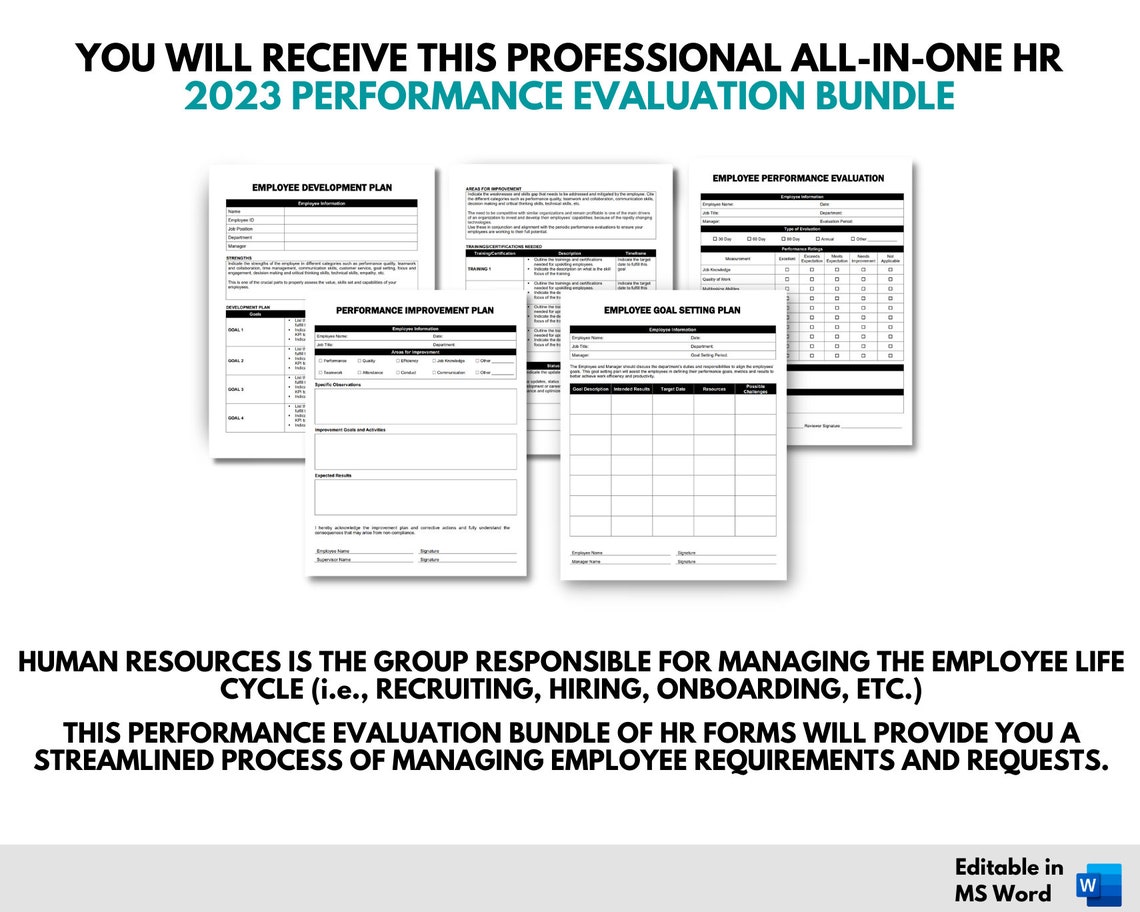 Employee Performance Bundle Employee Performance Evaluation - Etsy