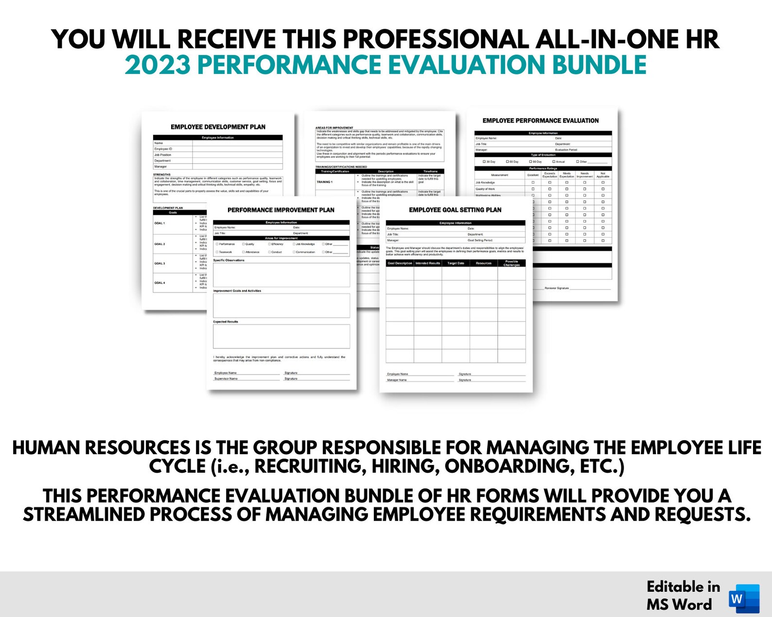 Employee Performance Bundle Employee Performance Evaluation - Etsy