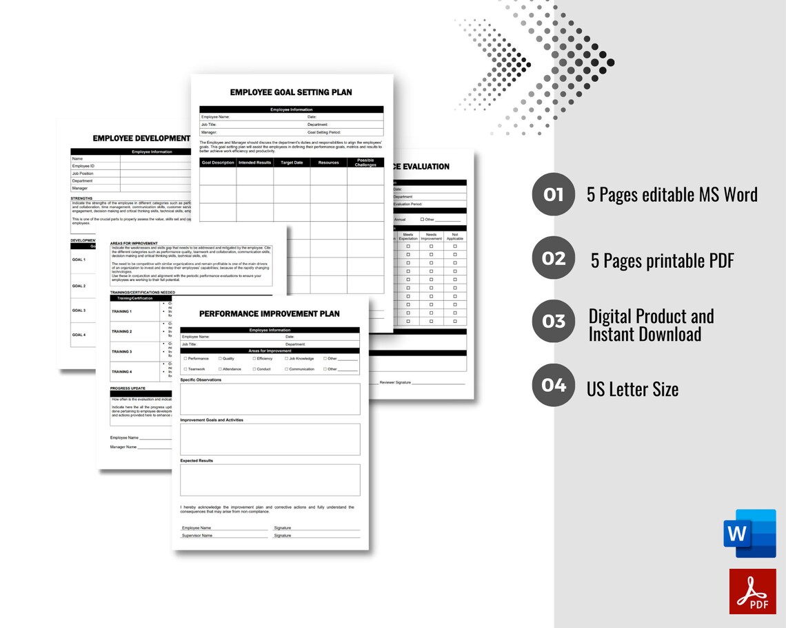Employee Performance Bundle Employee Performance Evaluation - Etsy