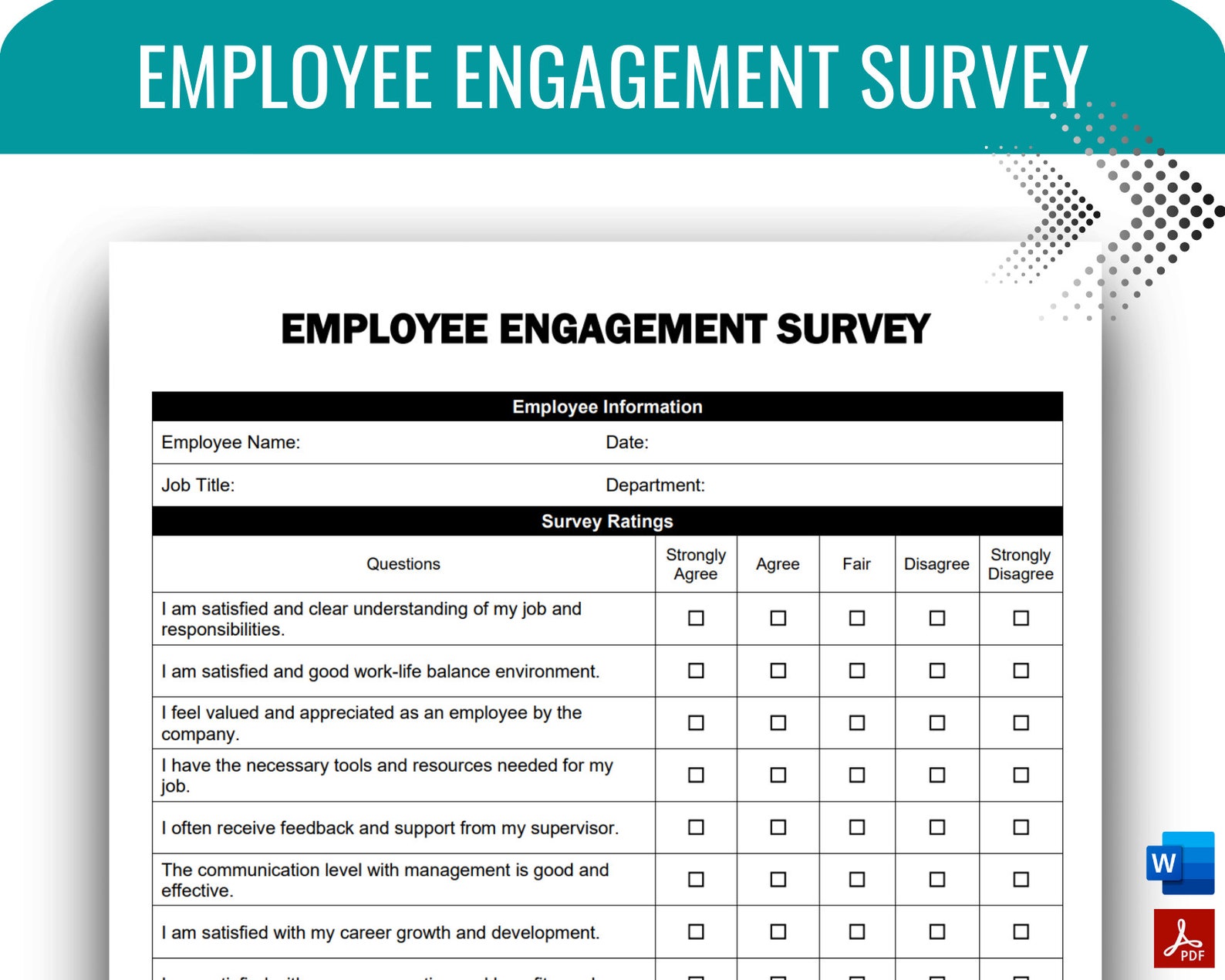 Employee Engagement Survey, Company Survey, HR Survey, Feedback Form ...