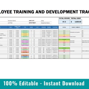 Employee Training Tracker, New Hire Training Plan, Employee Training ...