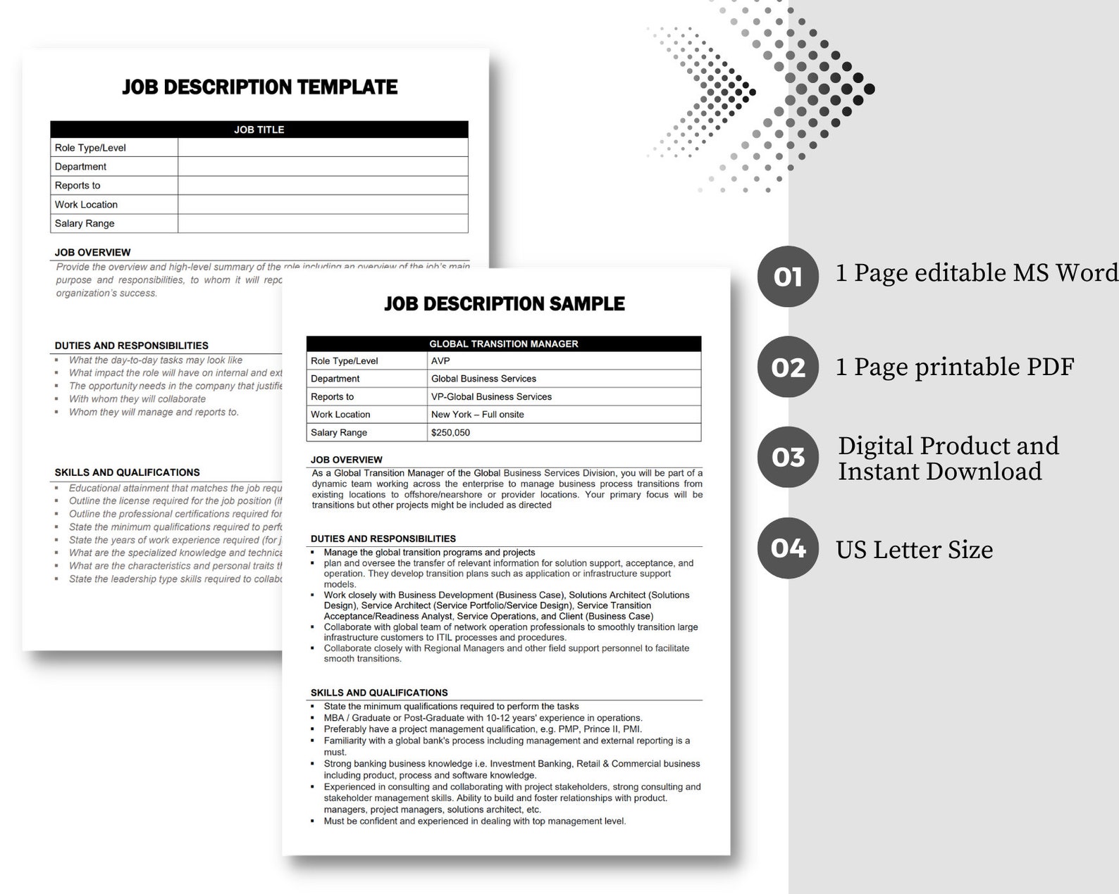 Job Description Template, Job Description Form, Company Job Summary ...