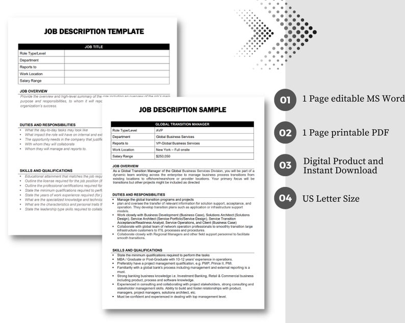 Job Description Template, Job Description Form, Company Job Summary ...