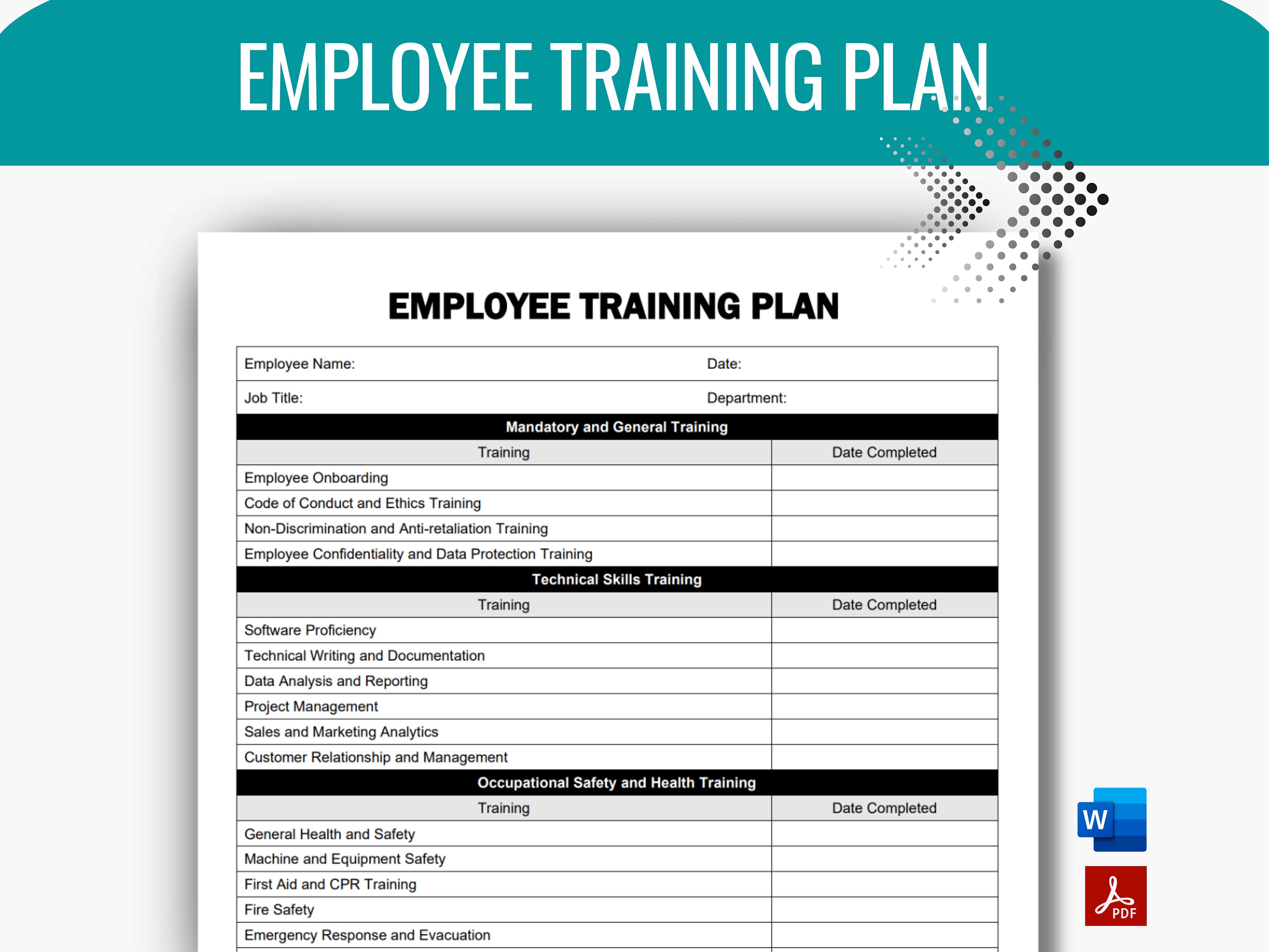 Employee Training Plan New Hire Training Plan Employee - Etsy