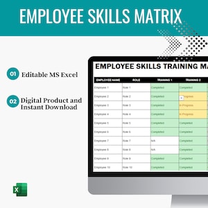 Employee Skills Training Matrix | Training Matrix, Skills Matrix ...
