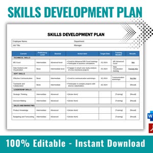 Skills Development Plan, Skills Matrix, Employee Development Plan ...