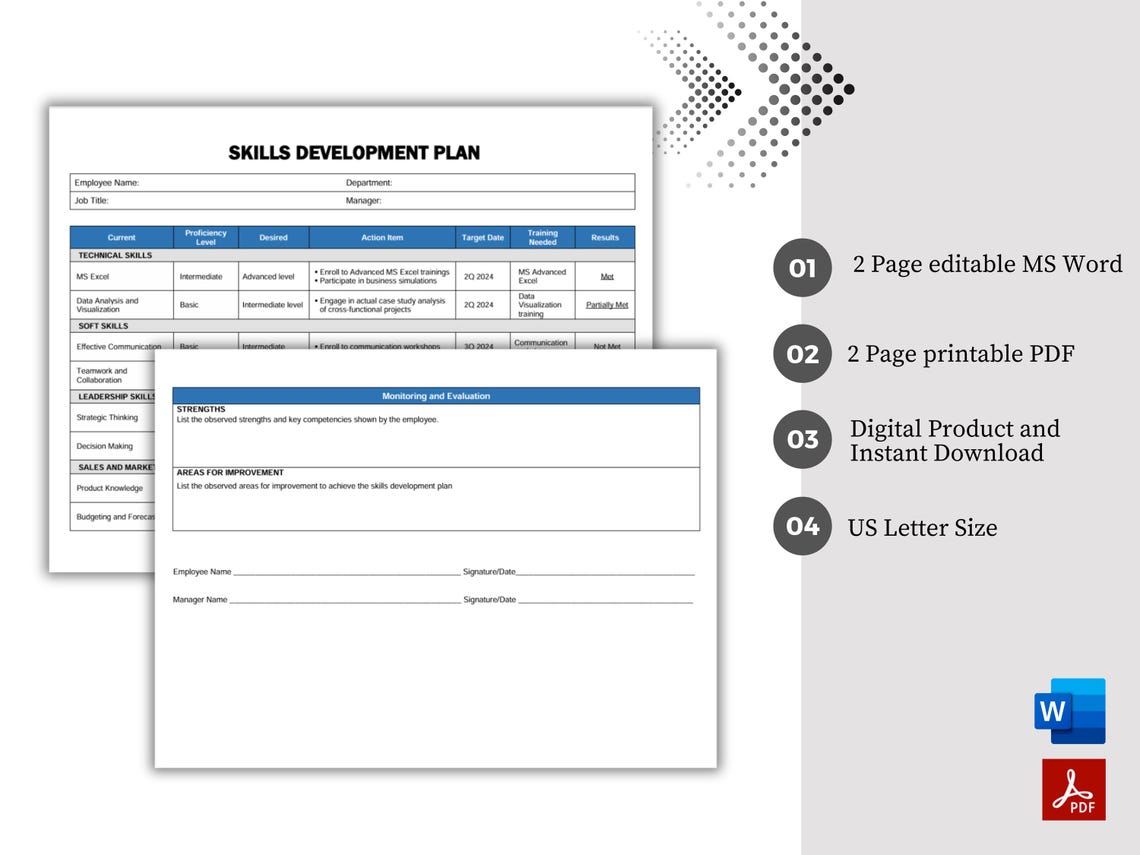 Skills Development Plan, Skills Matrix, Employee Development Plan ...