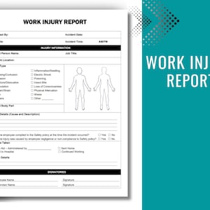 Injury Report, Work Accident Report, Incident Report, Employee Safety ...