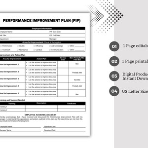 Performance Improvement Plan Template, Employee Performance, Employee ...